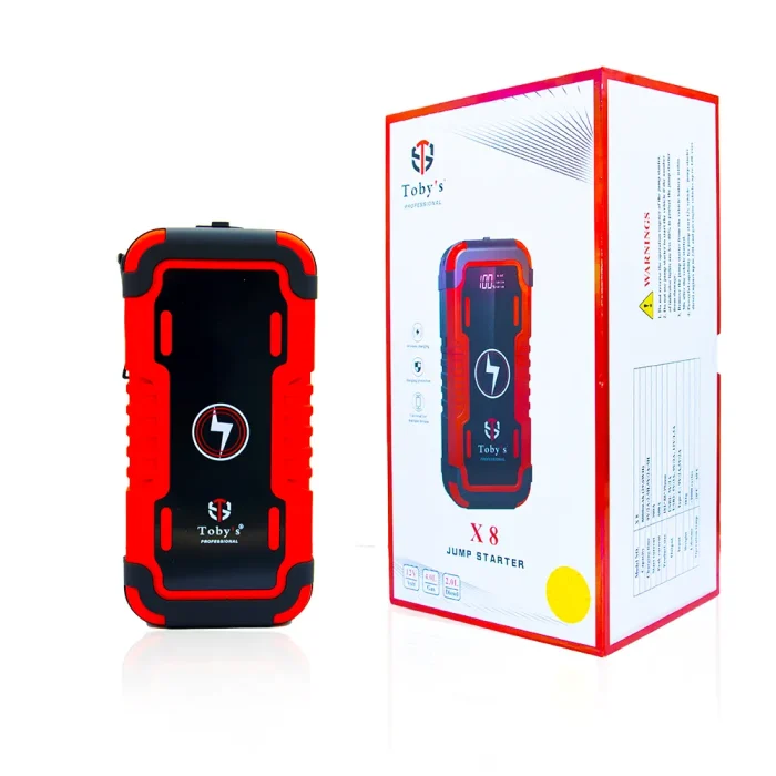 Toby's X8 Powerful Jump Starter for Cars 8000mAh and 29.6WH with Wireless Power Bank For ...